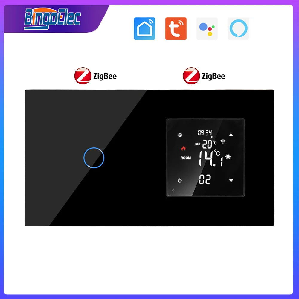 Bingoelec Tuya ZigBee Touch Switch with Smart Thermostat Electric Floor Heating Water/Gas Boiler ...
