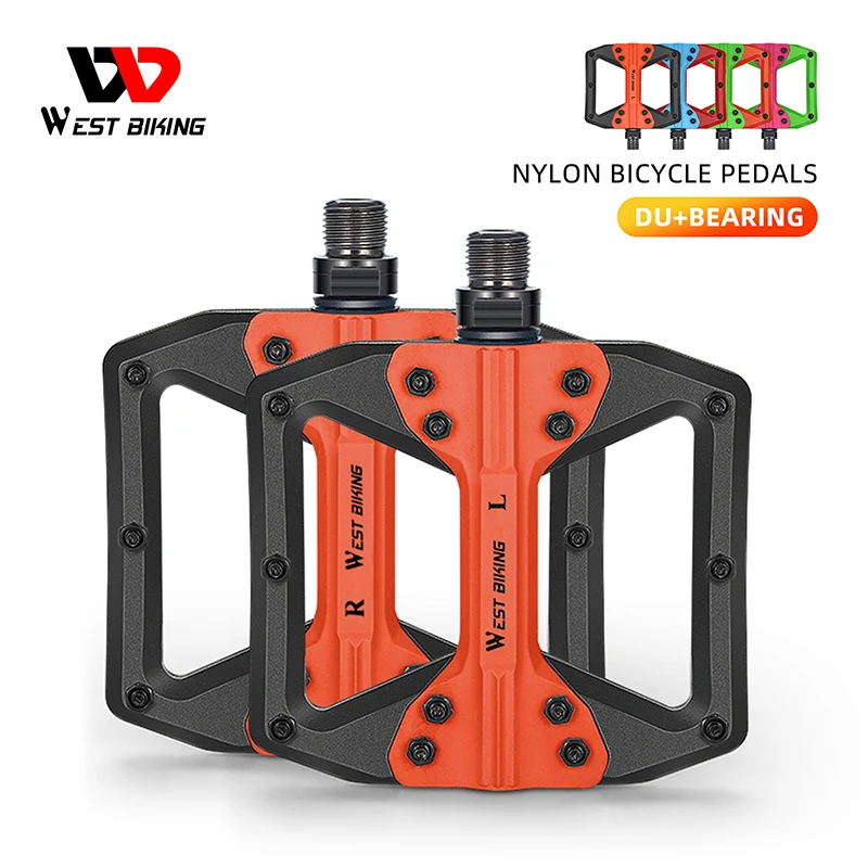 WEST BIKING Ultralight Bicycle Pedals Bike Seal Bearings Cycling Nylon ...