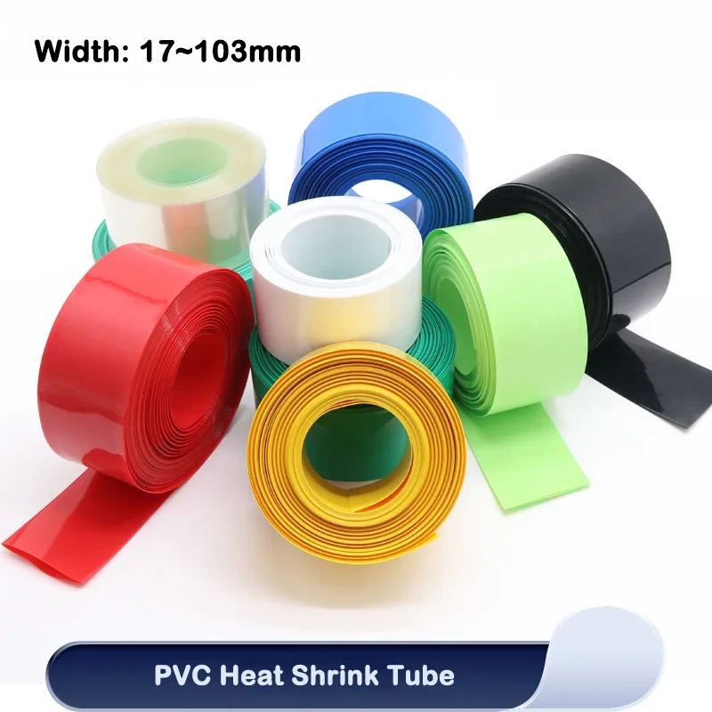 2-10M-18650-Battery-Wraps-Pack-PVC-Heat-Shrink-Tube-Width-17mm-103mm ...