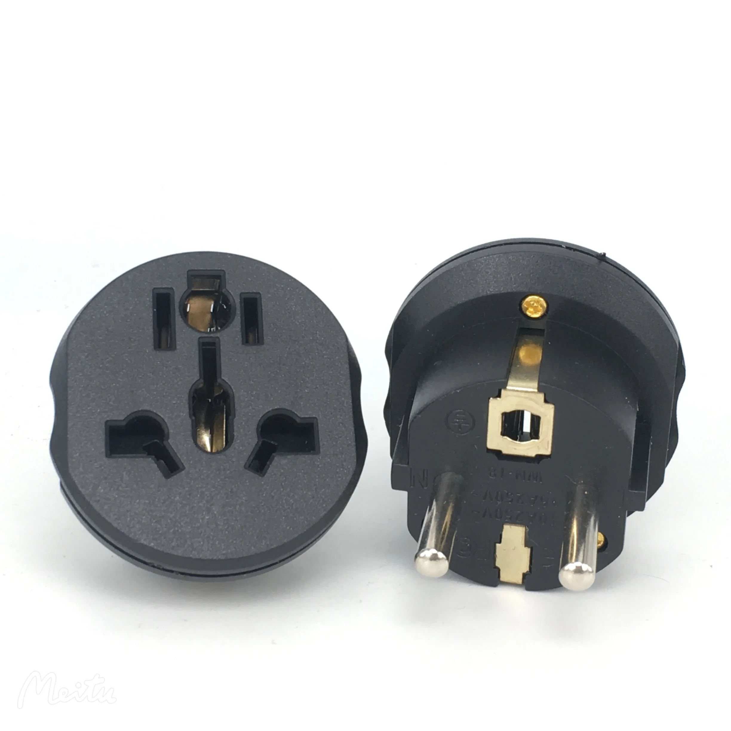 EU-Plug-Adapter-16A-250V-EU-Travel-Adapter-Converter-2-Round-Socket ...