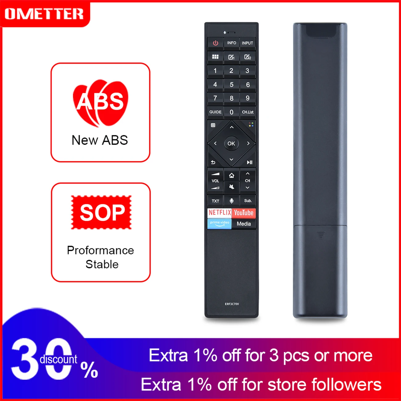 For VU Hisense Oled smart 4K TV remote control remoto without voice of ...