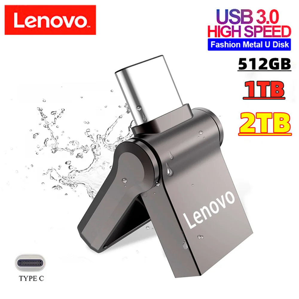 Lenovo 128GB OTG Type C USB 3.0 2TB Flash Drive Mini External Memory ...