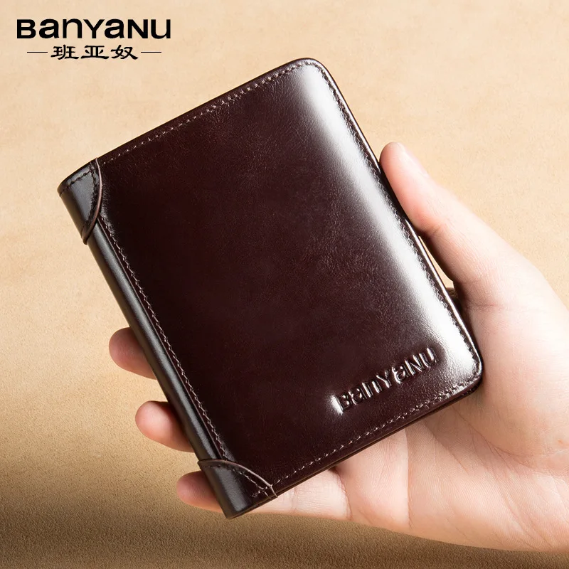 BANYANU-New-Genuine-Short-Male-Wallet-Leather-Men-Wallets-Anti-Rfid ...