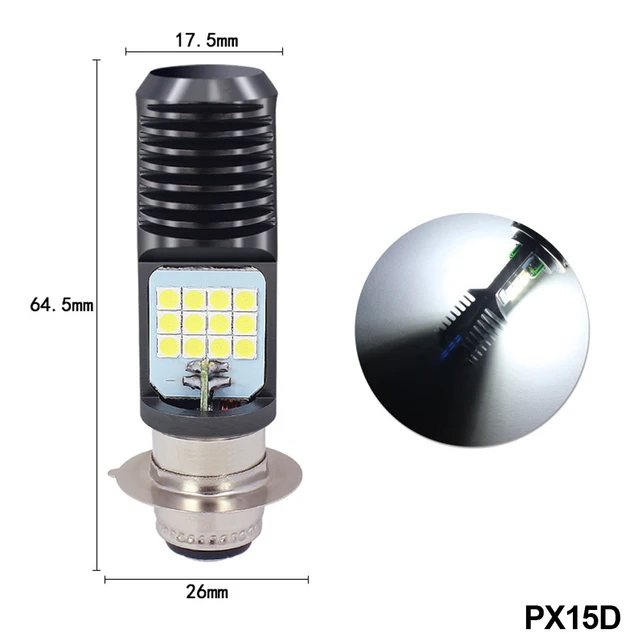 Motorcycle H4 HS1 BA20D P15D Headlight 3030 24MSD LED Light Bulbs Dual ...