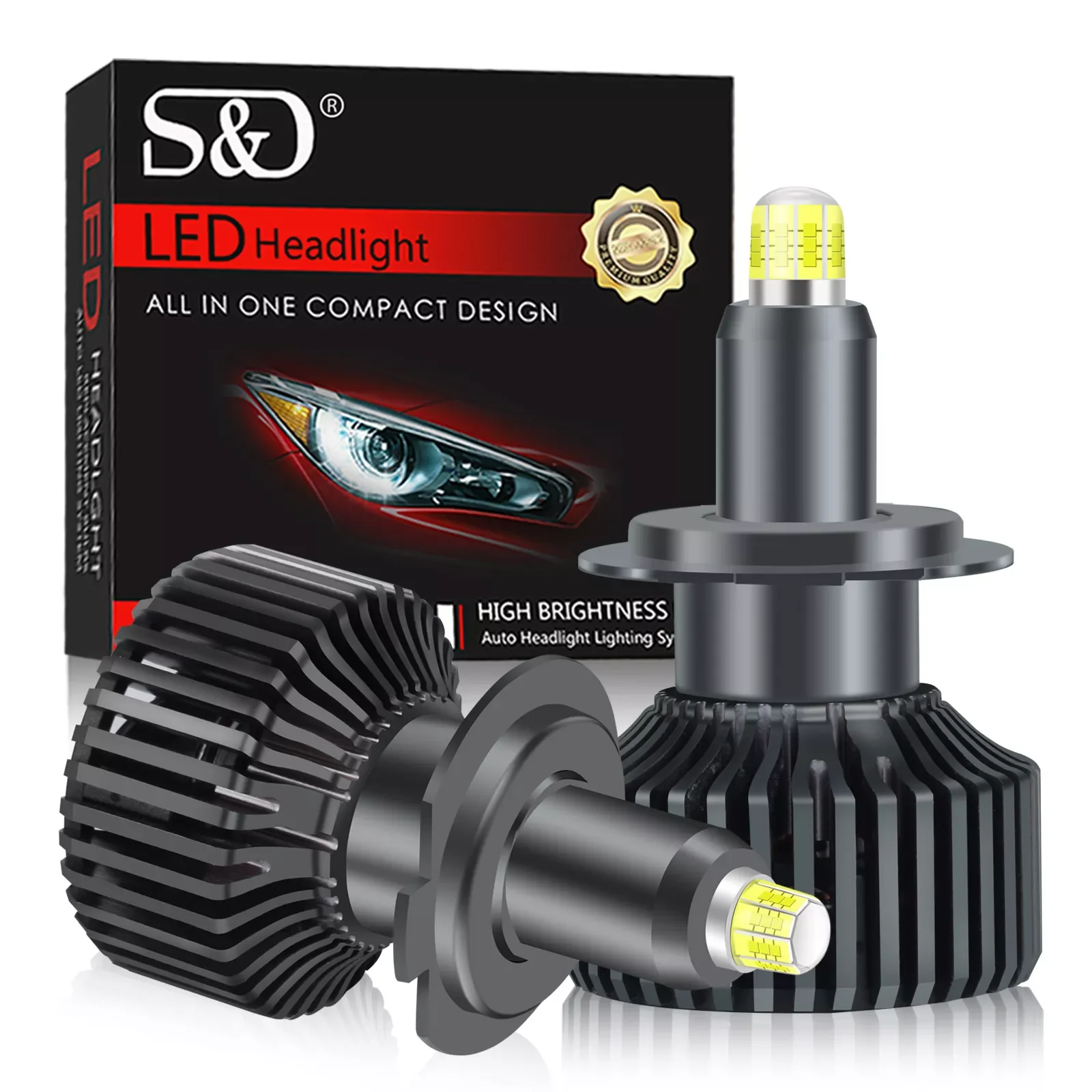 40000LM H7 LED Canbus 360 3D 8 Sides Car Headlight Bulb H1 H11 H8 HB3 9005 HB4 9006 9012 HIR2 ...