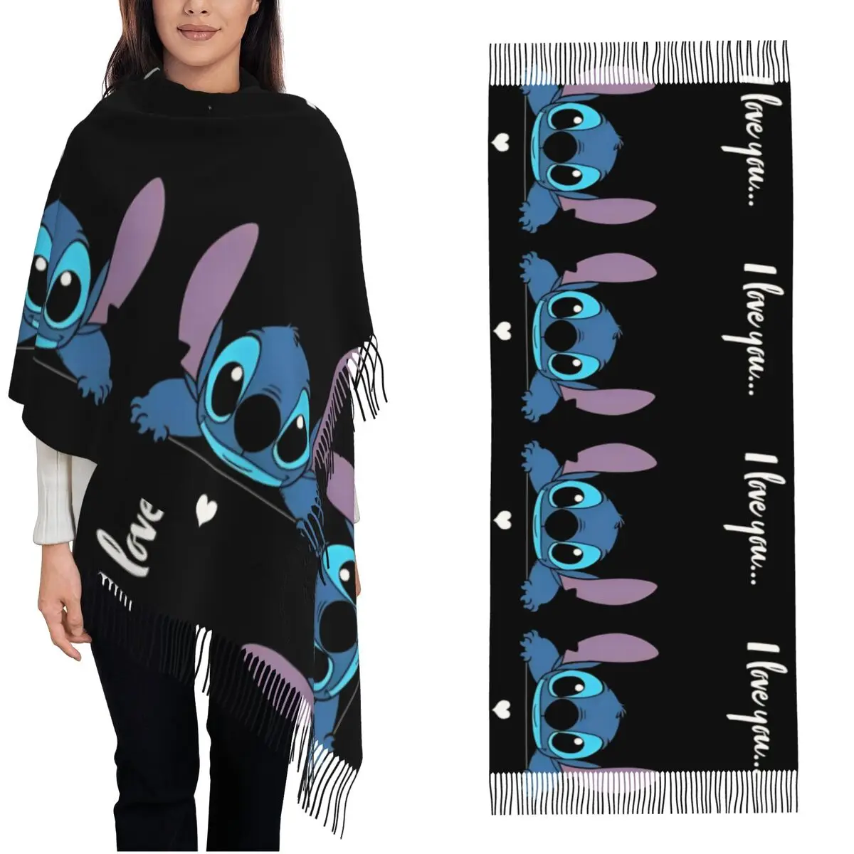 Lilo-Stitch-I-Love-You-Shawl-Wraps-Womens-Warm-Large-Long-Scarf-Cartoon ...
