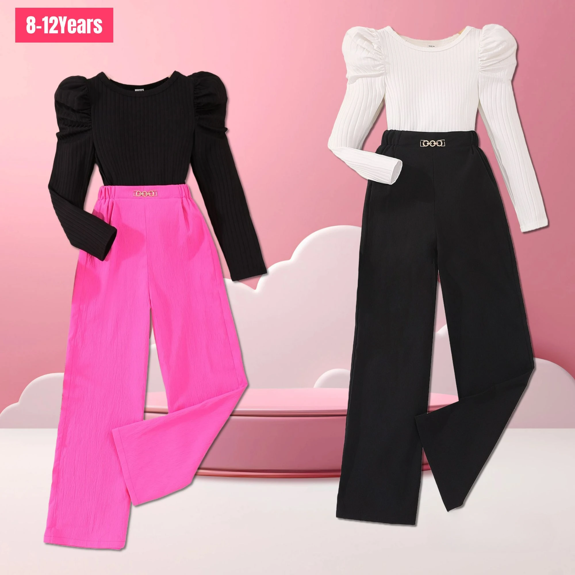 Teen Girls Clothing Set Long Sleeve Spring Autumn Contrast Color ...