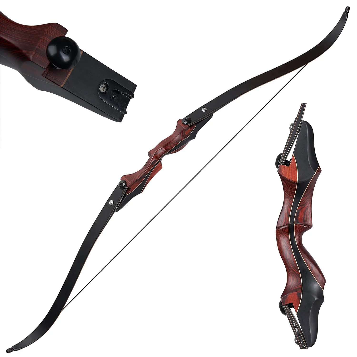 58inch Universal Standard ILF Limb Wooden Riser Recurve Bow 30-50LB ...