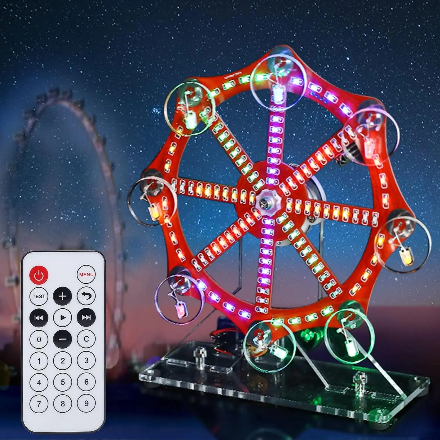 DIY-Electronic-Kit-LED-Rotating-Ferris-Wheel-Flashing-Soldering-Project ...