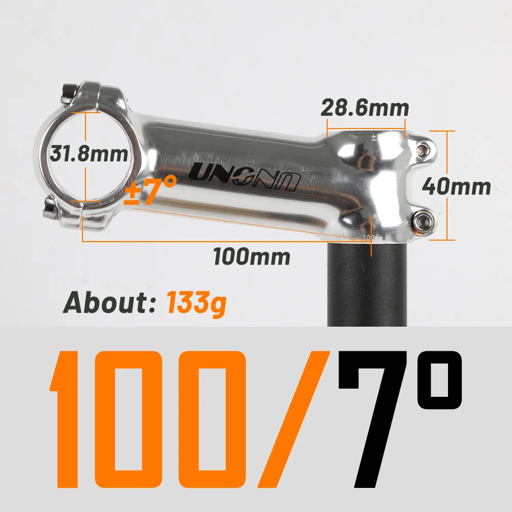 UNO Silver Bike Stem Ultralight 7 17 35 Degree MTB Road Stem for Fork ...