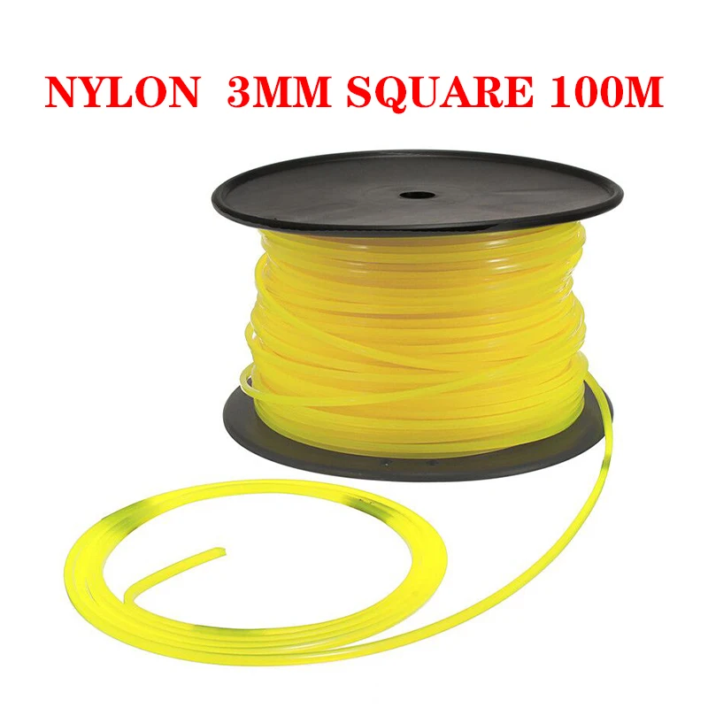 100M 3mm Universal Strimmer Square Wire Cord Nylon Rope For Stihl ...