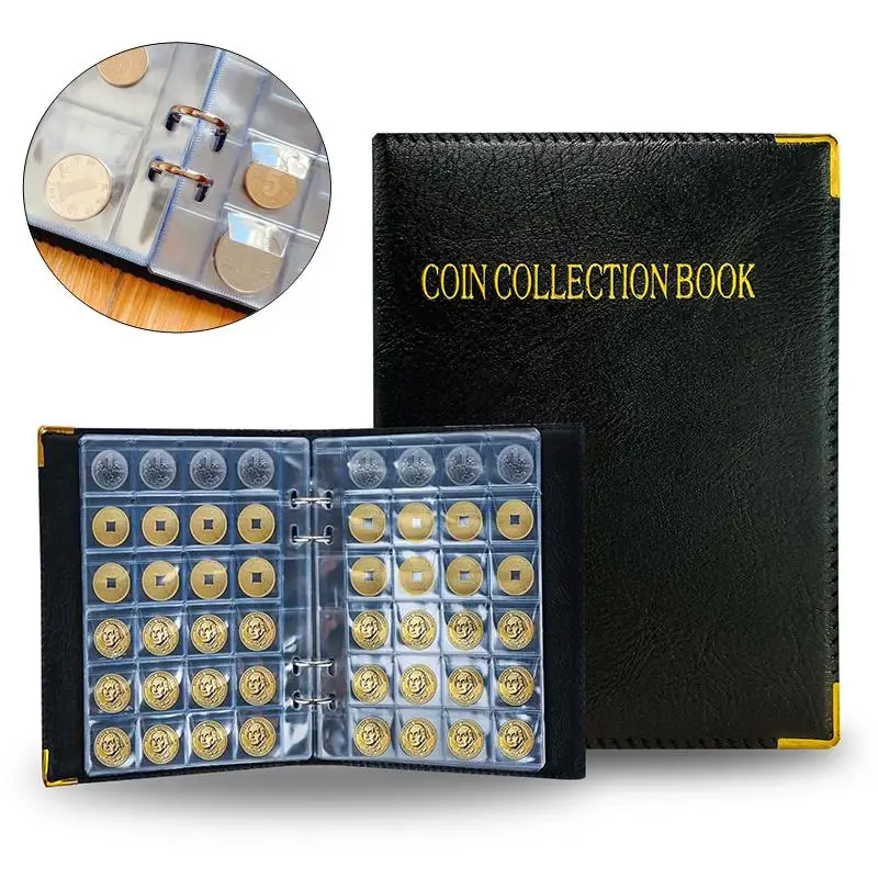 Libro-de-colecci-n-de-monedas-con-120-360-bolsillos-soporte-de-colecci ...