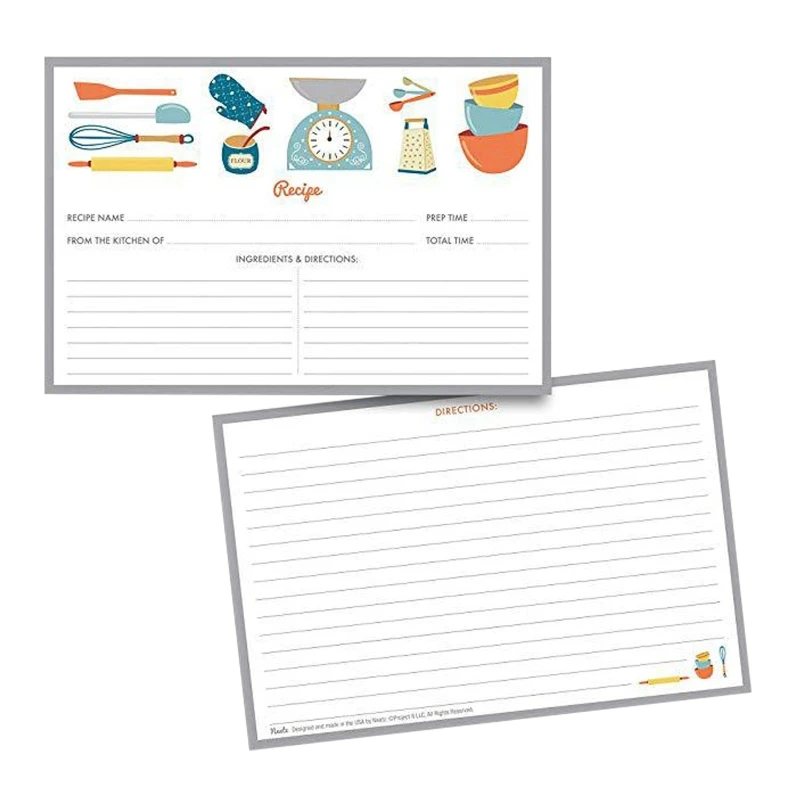 Double-Sided-Cooking-Recipe-Cards-Thick-Cardstock-Recipe-Cards-with ...