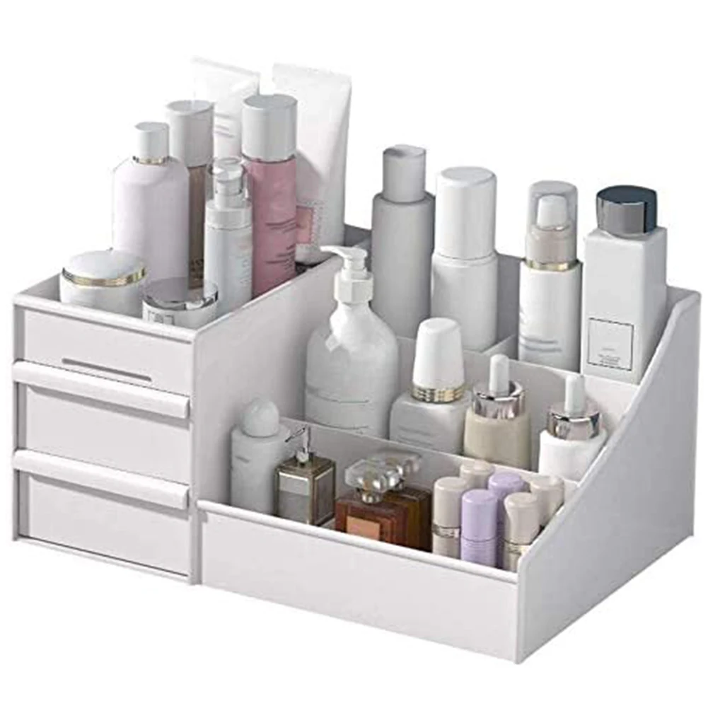 Drawer Type Cosmetics Storage Box Skin Care Desktop Organizer Rack Tray ...