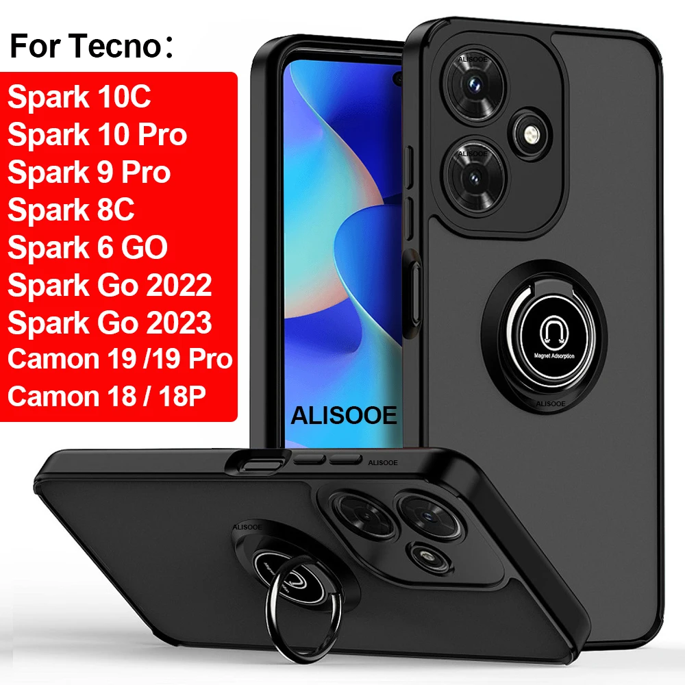 Funda-for-Tecno-Spark-10-Pro-Case-Magnetic-Ring-Stand-Capa-Cover-for ...