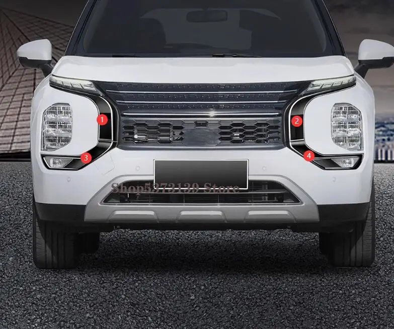 For-Mitsubishi-Outlander-2023-Car-ABS-Piano-Black-Carbon-Fibre-Front ...