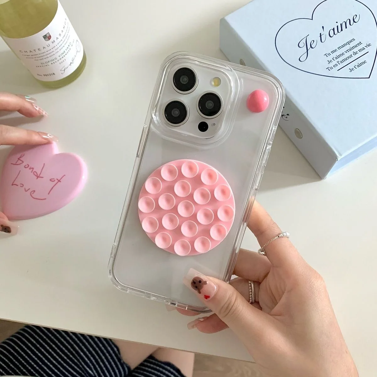 Cute-Funny-Suction-Cup-Transparent-Phone-Case-For-iPhone-15-14-13-12 ...
