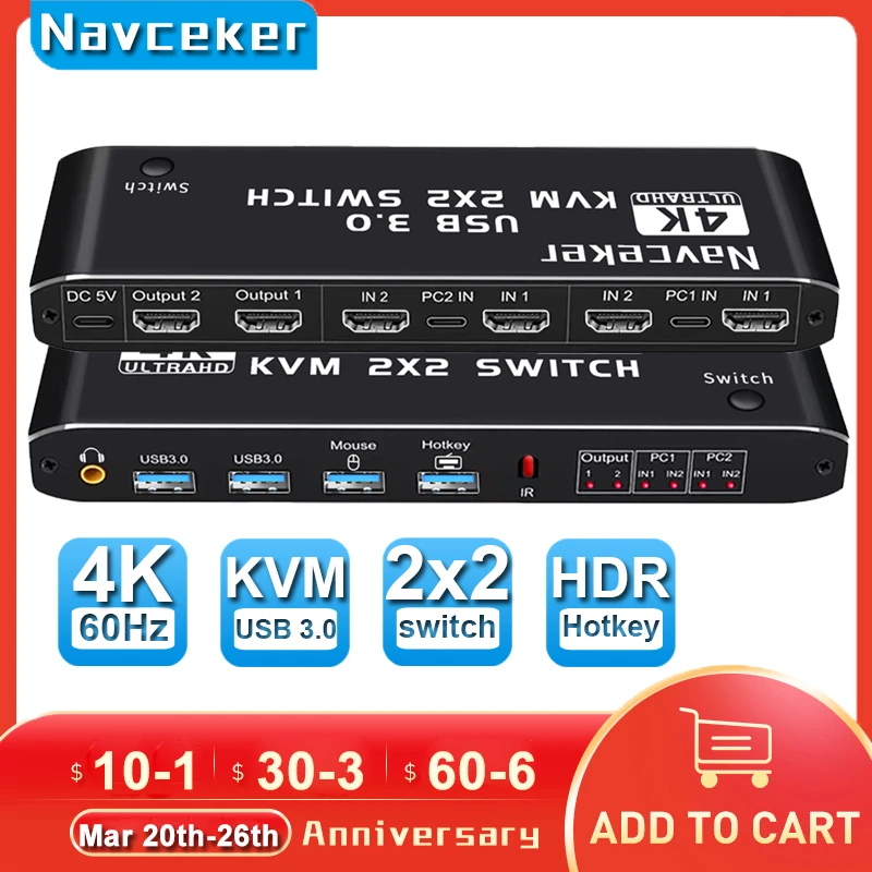 Kvm Hdmi Dual Monitor Usb 3.0 | Kvm Dual Monitor Switch Hdmi | Switch ...
