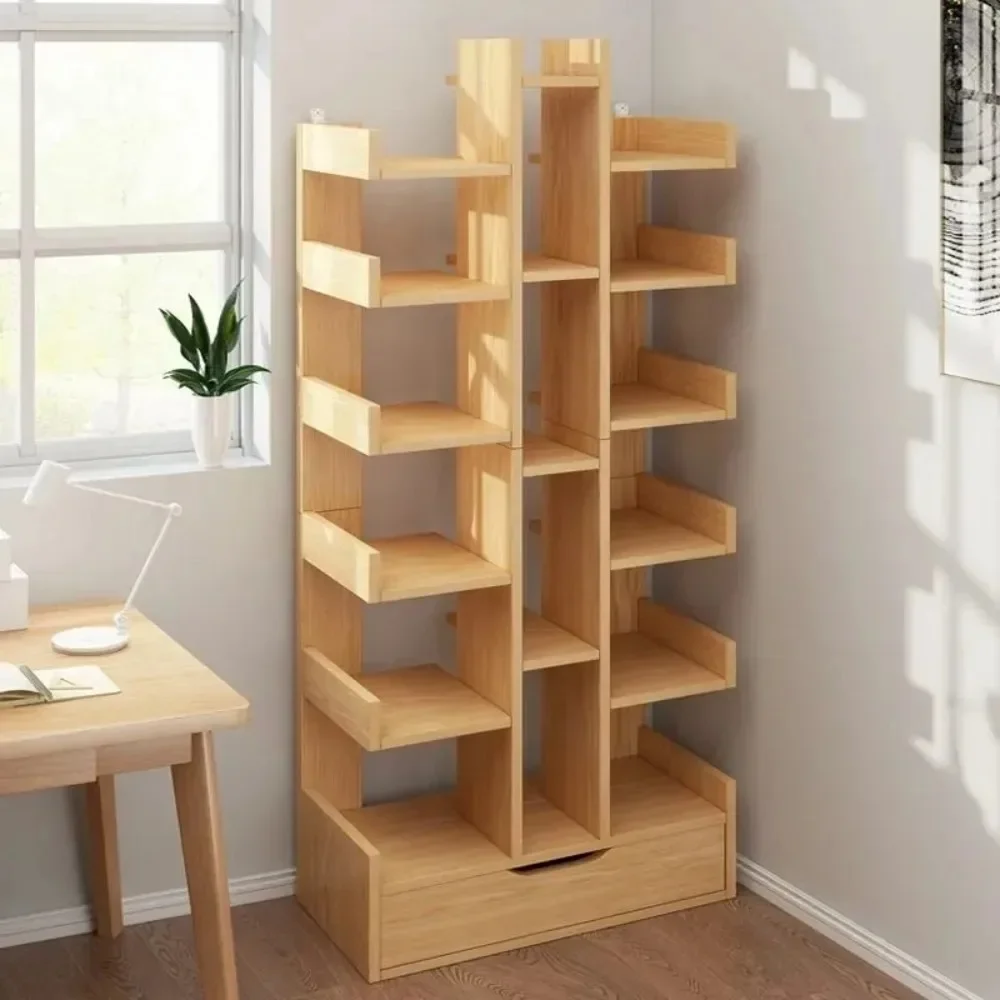Wooden-Bookshelf-Multi-Layer-Bookcases-Shelves-Open-Filing-Cabinet-Floor-Standing-Storage-Rack ...