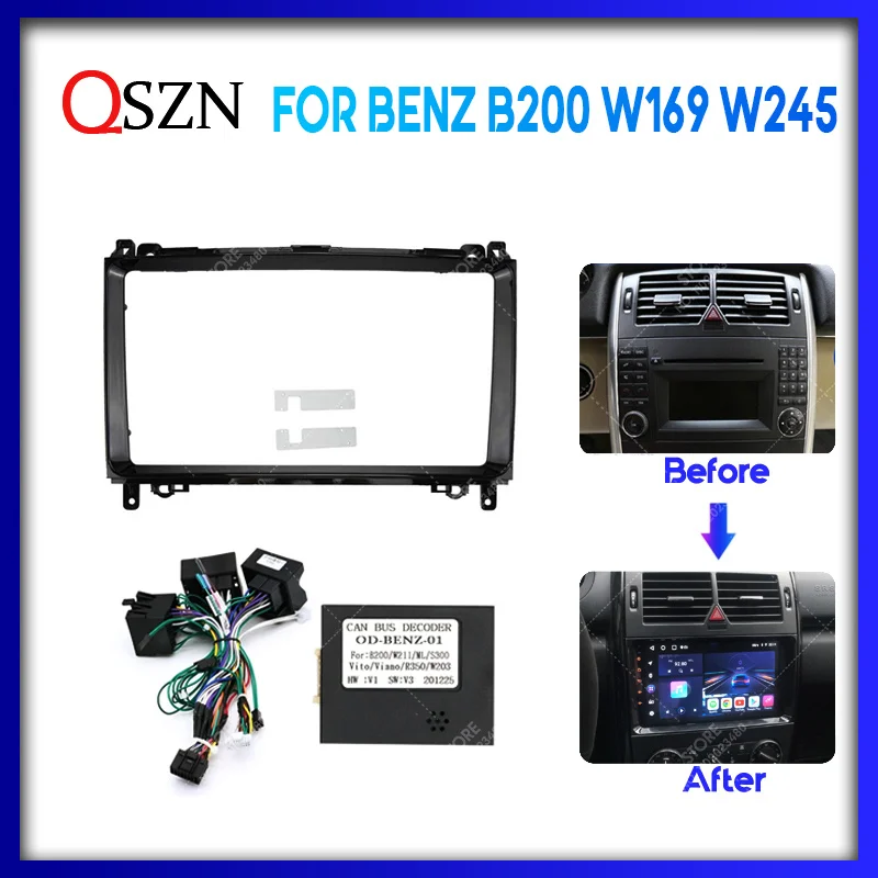 QSZN-9INCH-Car-Frame-Fascia-For-Mercedes-Benz-W169-W245-B200-W906 ...