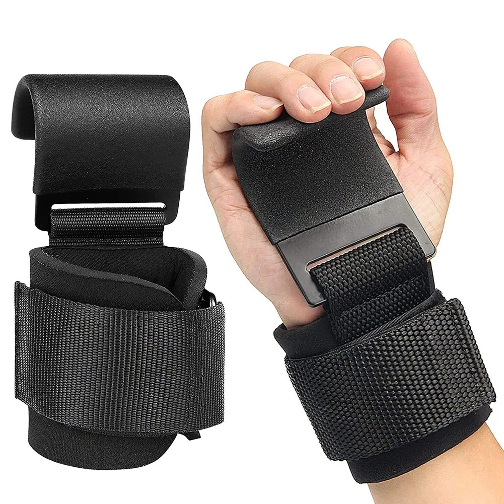 2pcs-Weight-Lifting-Hook-Grips-With-Wrist-Wraps-Gym-Fitness-Hook ...