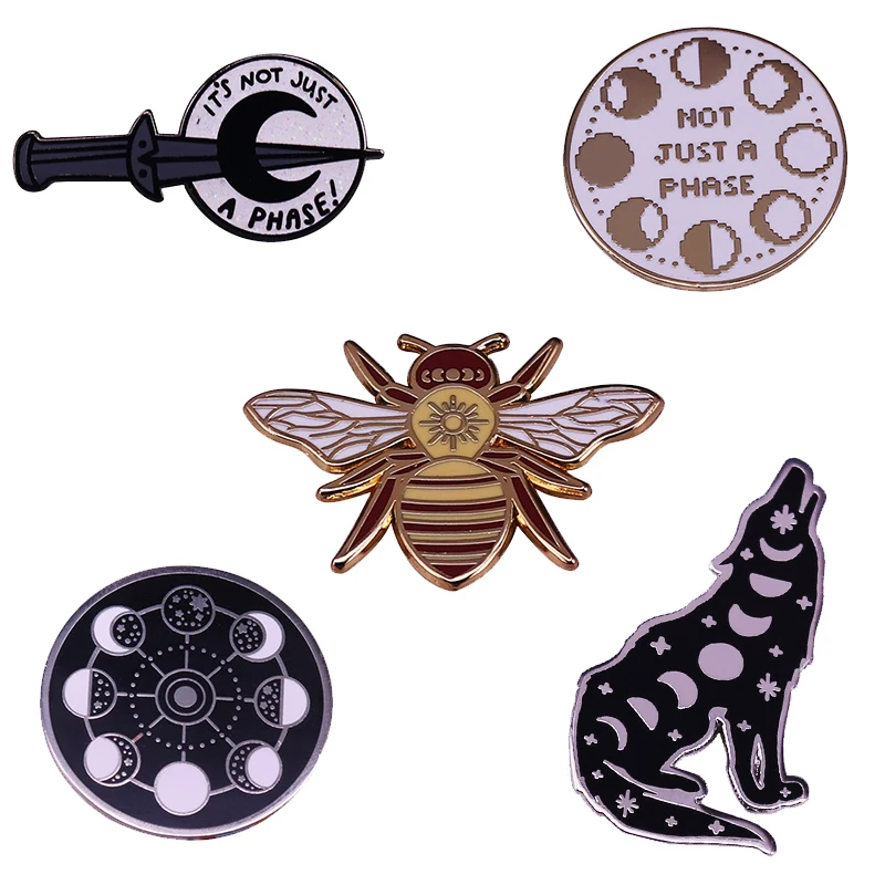 Moon-Phases-Brooch-Not-Just-A-Phase-Enamel-Pin-Bee-Divine-Lunar-Eclipse ...