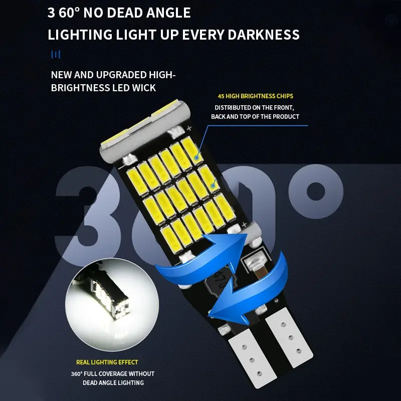 Car-Led-Reversing-Light-T15-4014-45smd-Decoding-Highlight-Tail-Light ...