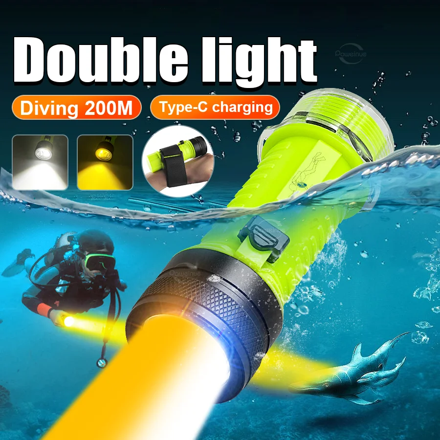 Super-Bright-2-P100-Diving-Flashlight-Professional-Built-in-Battery ...
