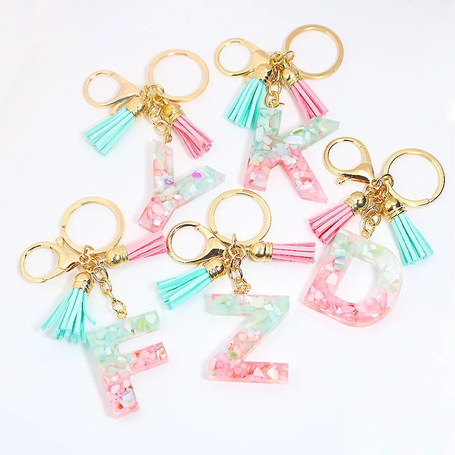 Fashion-26-Initials-Letter-Keyrings-with-Tassels-Women-Handbag-Key ...
