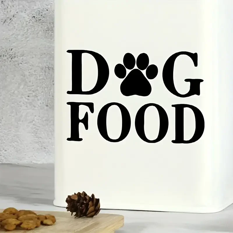1pc Creative PVC Wall Sticker, Dog Food Slogan Dog Paw Print ...
