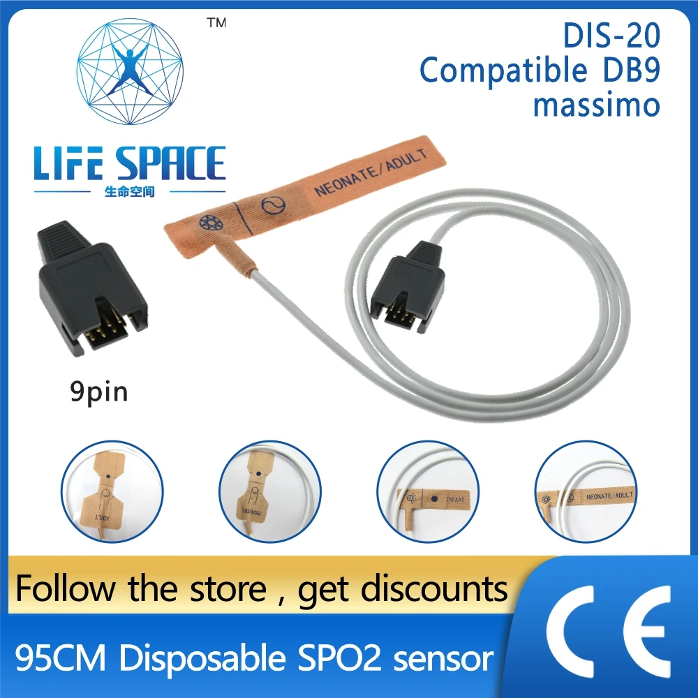 DIS01-20 Disposable Blood Oxygen Probe Spo2 Sensor Bandage, Adult ...