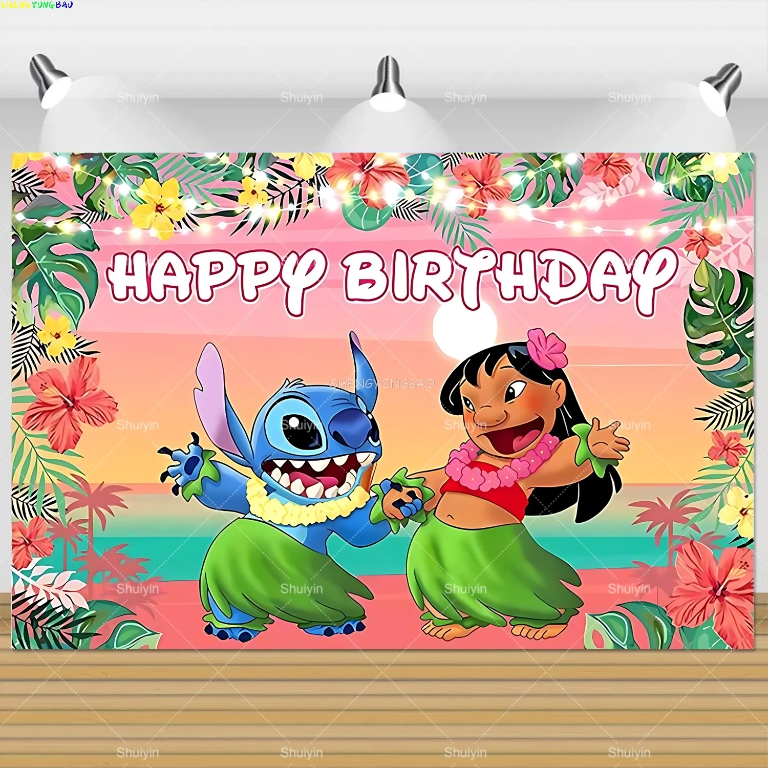 Disney Lilo And Stitch Theme Background Children's Birthday Party Decor ...