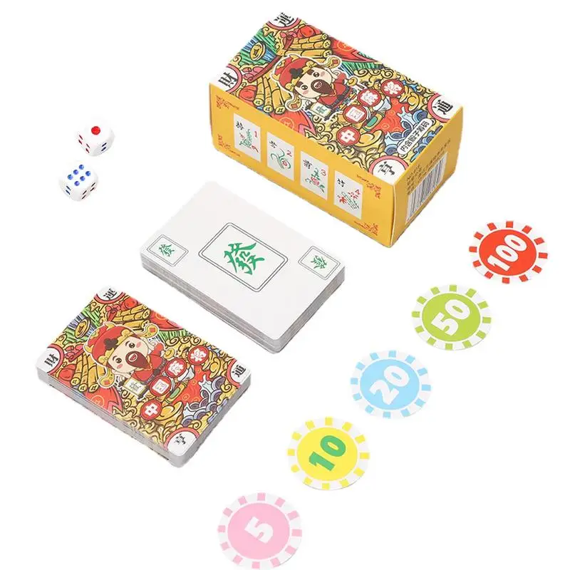 144-Cards-Set-Mini-Mahjong-Playing-Cards-Matte-Plastic-Waterproof ...