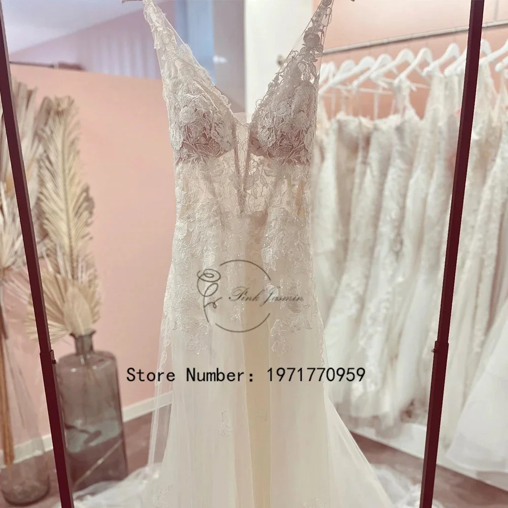 Vestido-De-Novia-Simple-con-purpurina-apliques-De-tul-De-alta-calidad ...