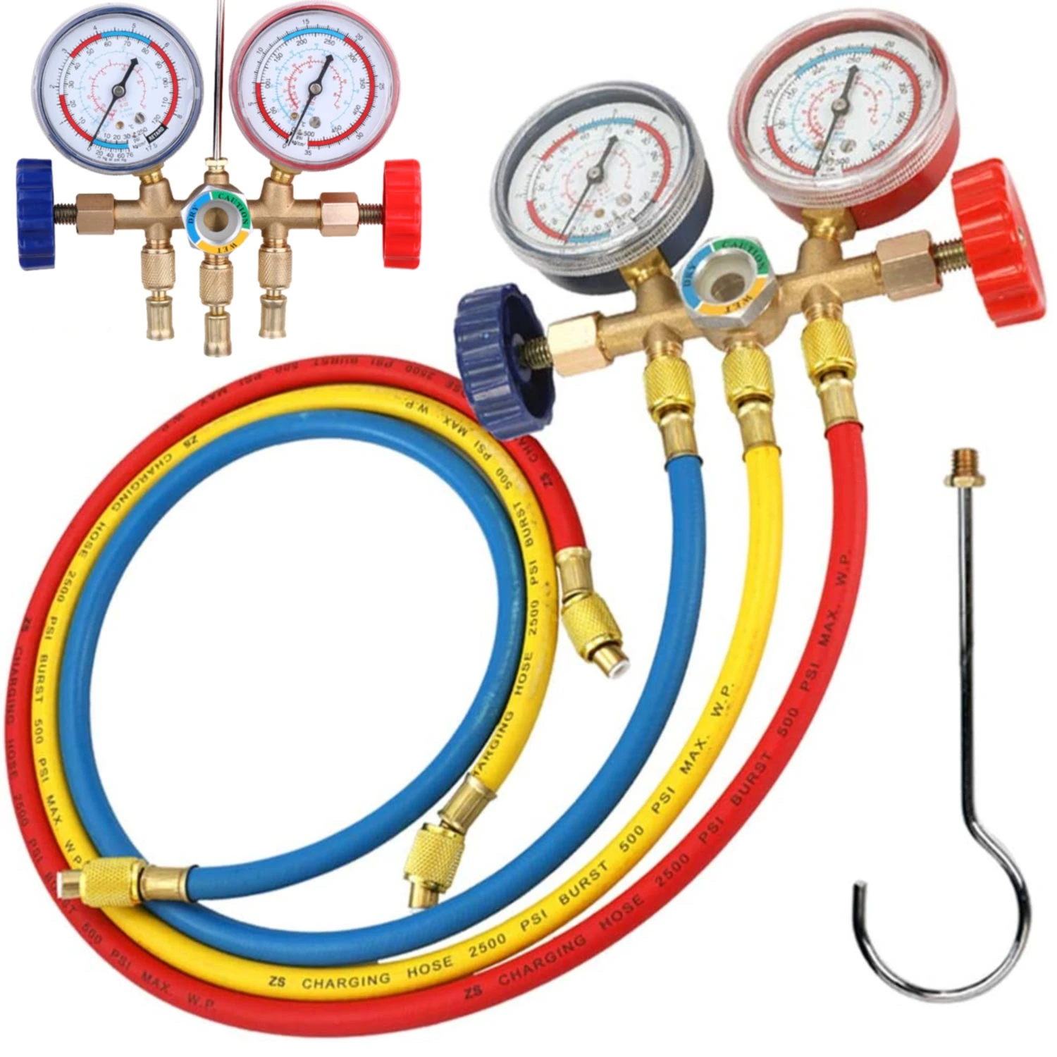 Ac Diagnostic Manifold Freon Gauge Set For R134a R12, R22, R502 ...