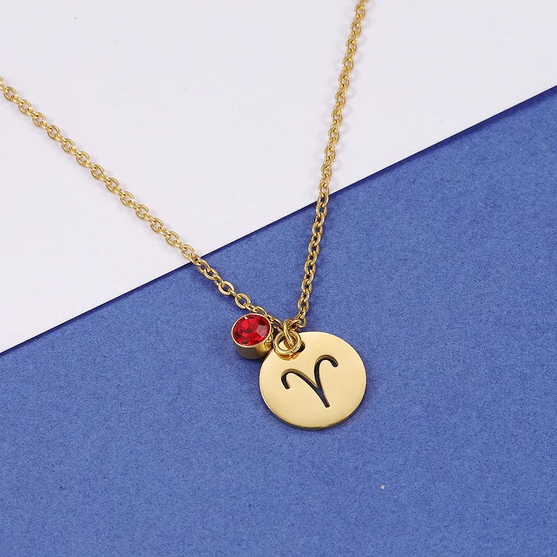 Simple and Stylish Personality Constellation Necklace Stainless Steel ...