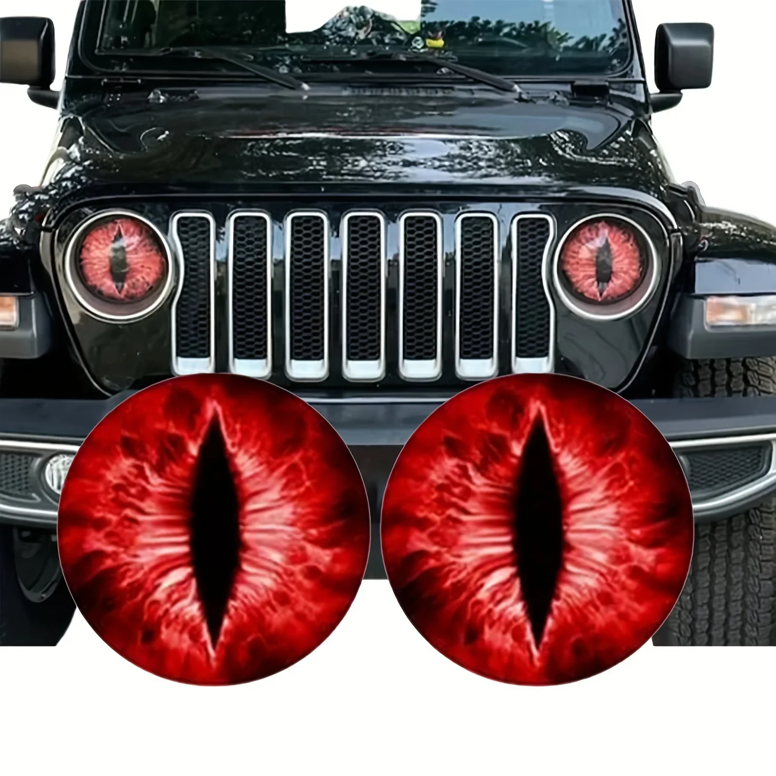 2PCS-Cartoon-Beast-Eyes-Headlight-Car-Stickers-Waterproof-Decals ...