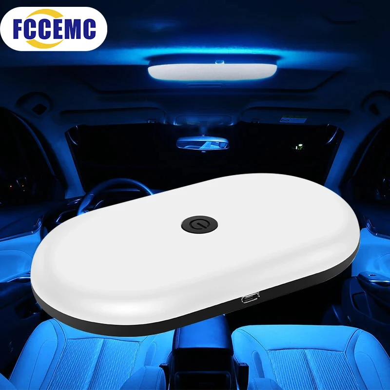 LED-Car-Interior-Reading-Light-Car-Roof-Dome-Lamp-Rechargeable-USB ...