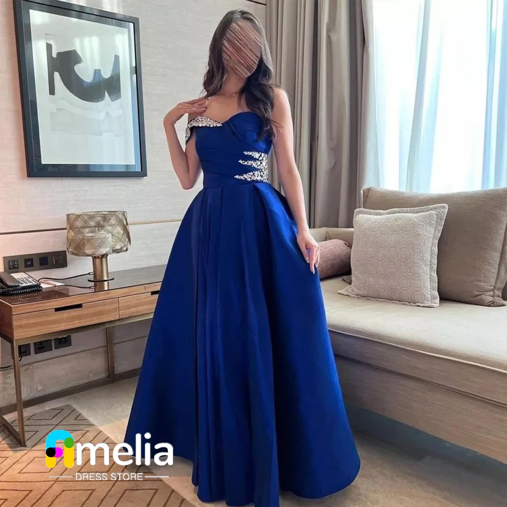 Amelia-A-Line-Blue-Strapless-Neckline-Prom-Dress-Sleeveless-Evening ...