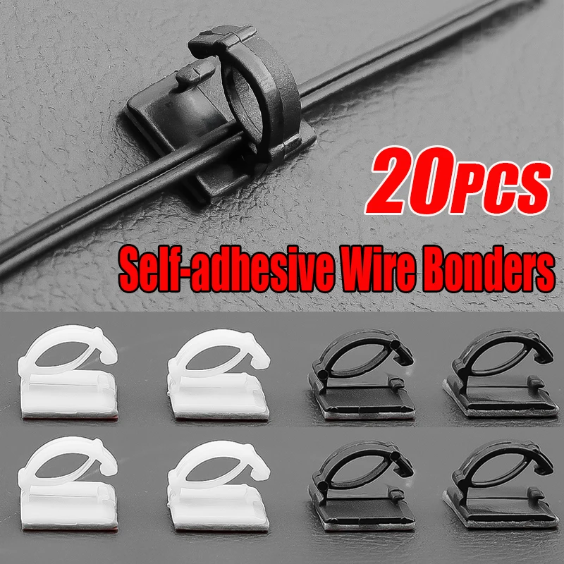 10-20PCS-Car-Tachograph-Cable-Organizer-Cable-Clamp-Self-Adhesive-Wire ...