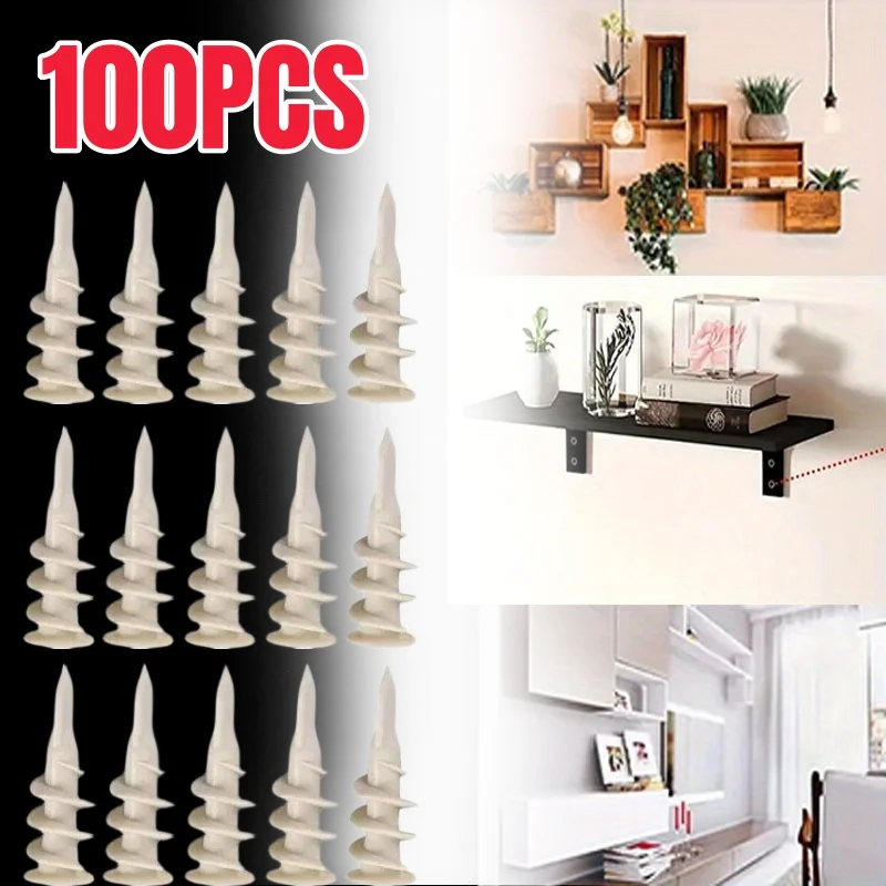 20-100-PCS-Self-Drilling-Plastic-Drywall-Anchors-Plastic-Pin-Self ...