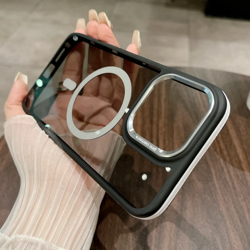 Hybrid-Color-Bumper-Clear-Magnetic-Phone-Case-For-iPhone-11-12-13-14-15 ...