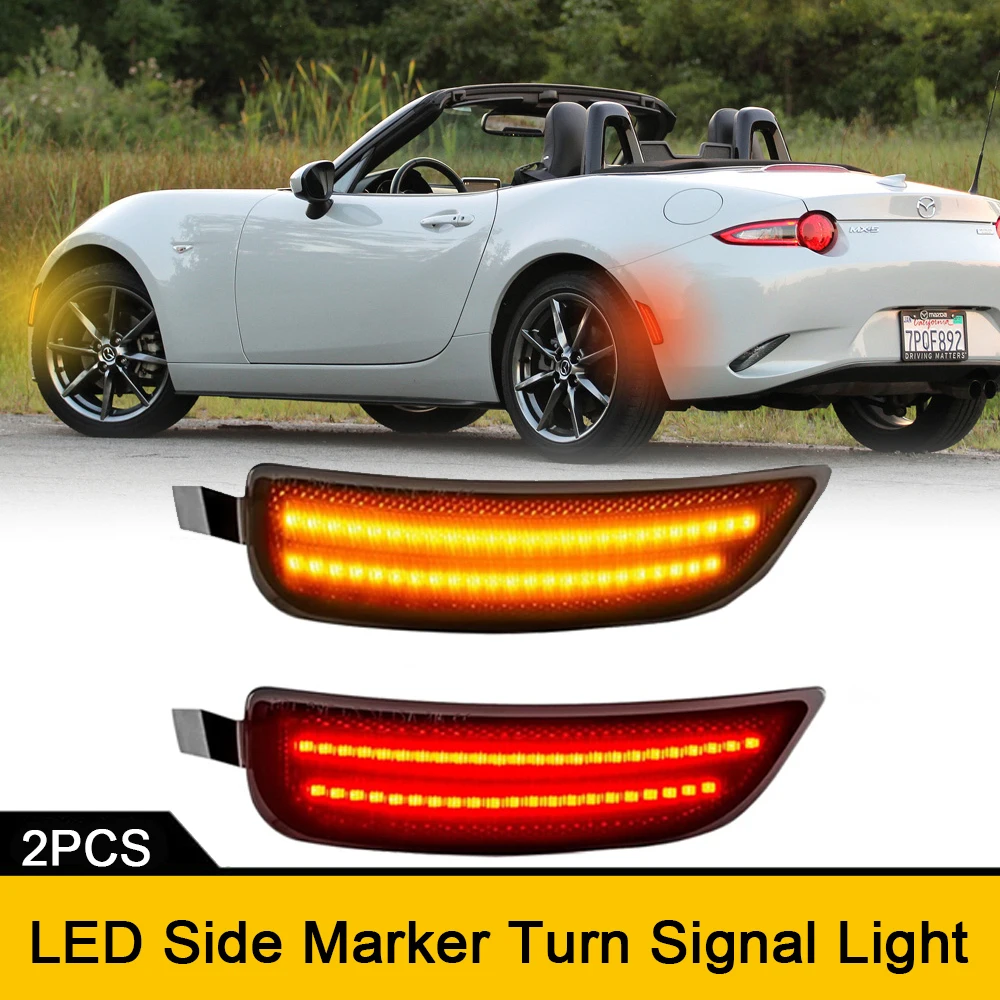 4Pcs Front Rear Bumper LED Side Marker Indicator Lights For Mazda Miata ...