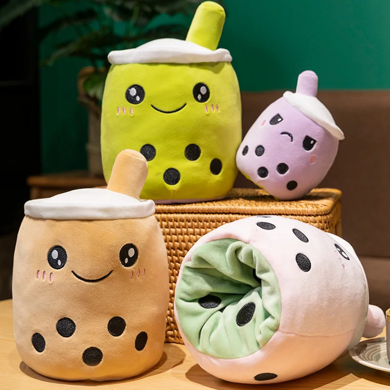 New Reversible Boba Plush Toys Double-Sided Bubble Tea Soft Doll ...