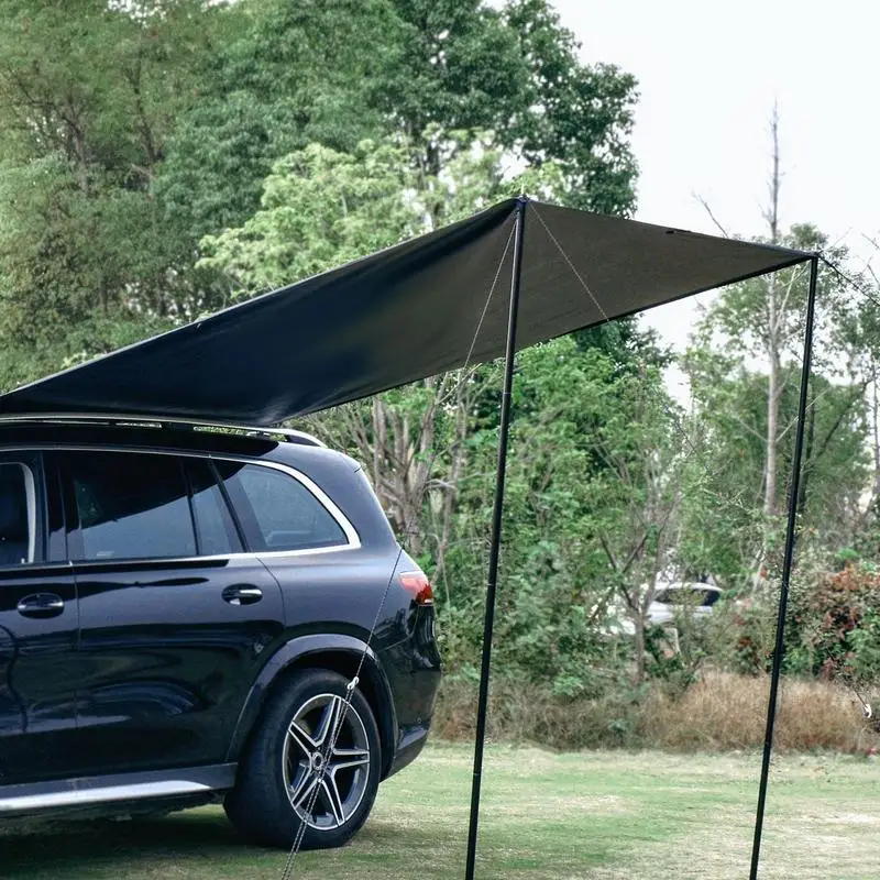 Car-Side-Tarp-With-Pole-Rope-Peg-Suction-Cup-Set-Outdoor-Camping-Tent ...
