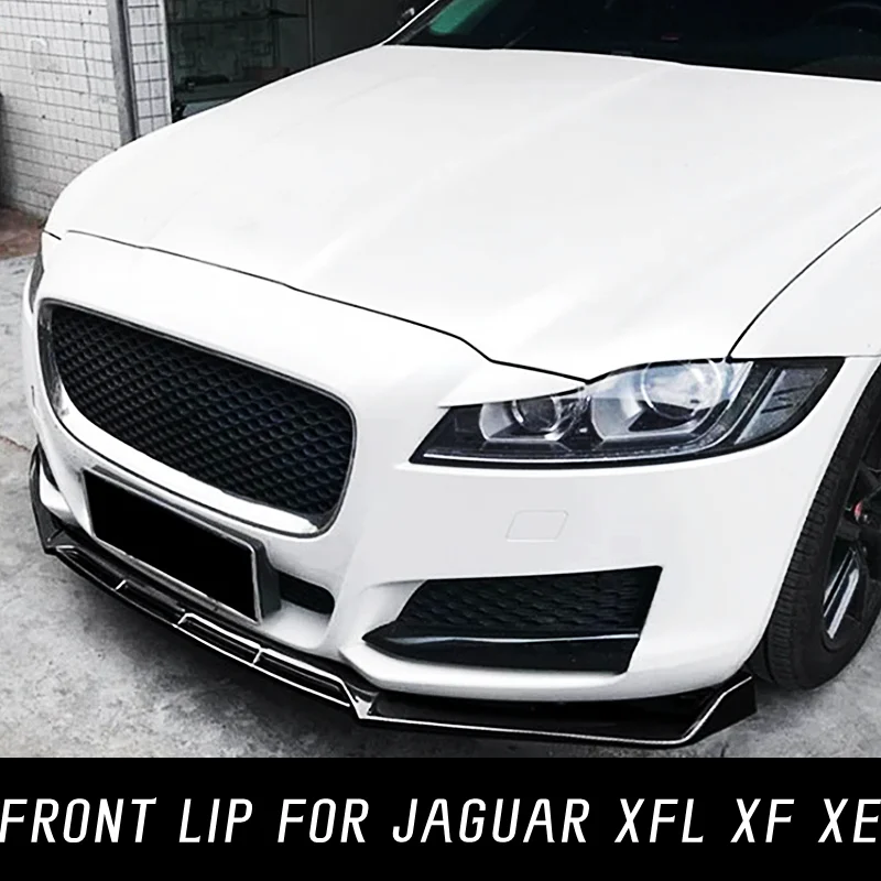For-Jaguar-XFL-XF-XE-Bodeykit-Car-Front-Bumper-Lip-Chin-Spoiler ...