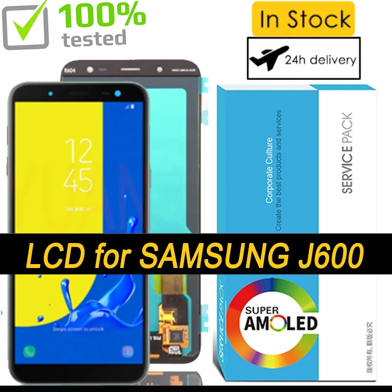 100% original 5.6 super amsuper amoled lcd para samsung galaxy j6 2018 j600f j600 display com ...