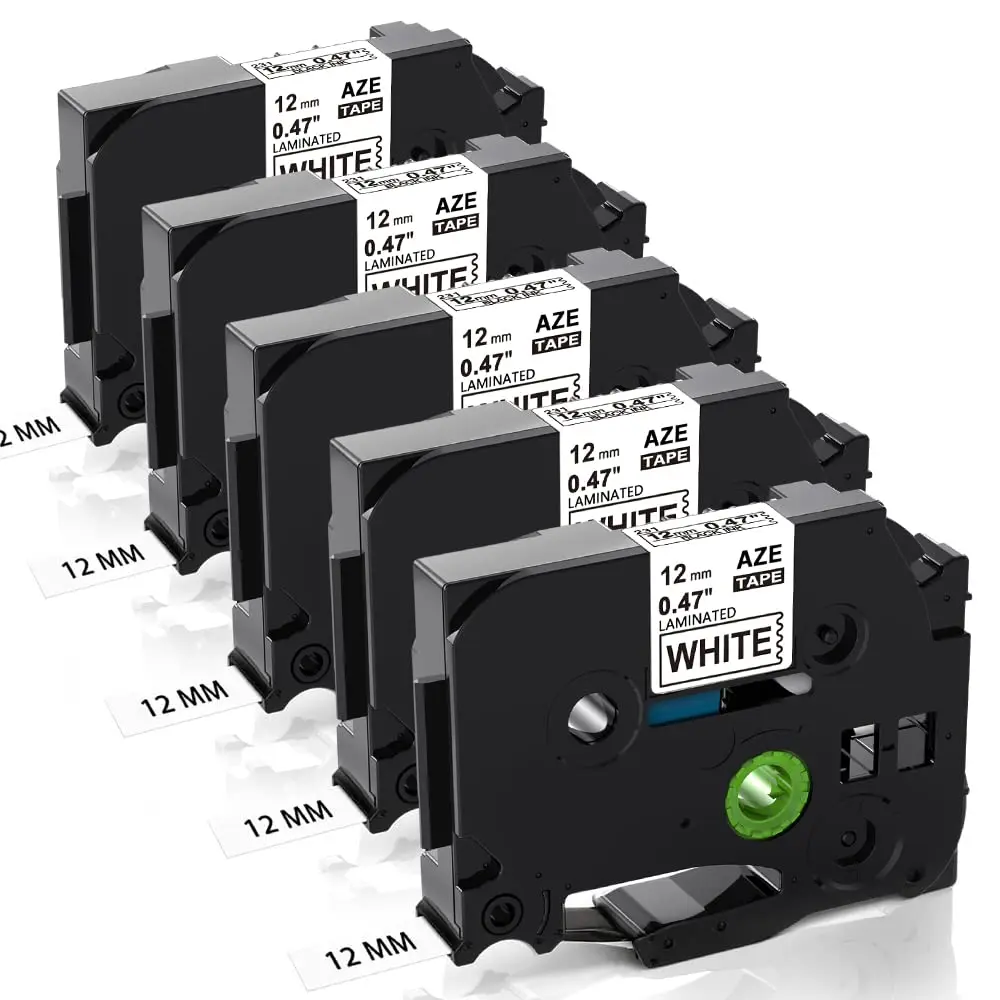 5pcs 231 White Label Tape 12mm Laminated Tape Tze-211 221 241 Cassette ...