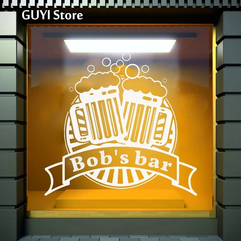 Alcohol-Bar-Name-Custom-Wall-Stickers-Kitchen-Dining-Room-Decor-Mugs-of ...