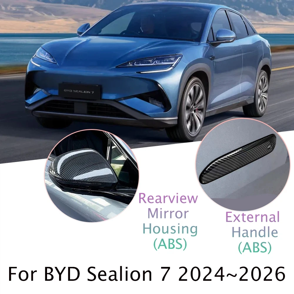 For BYD Sealion 7 2024-26 Car Rearview Mirror Housing Door Handle Cover ...